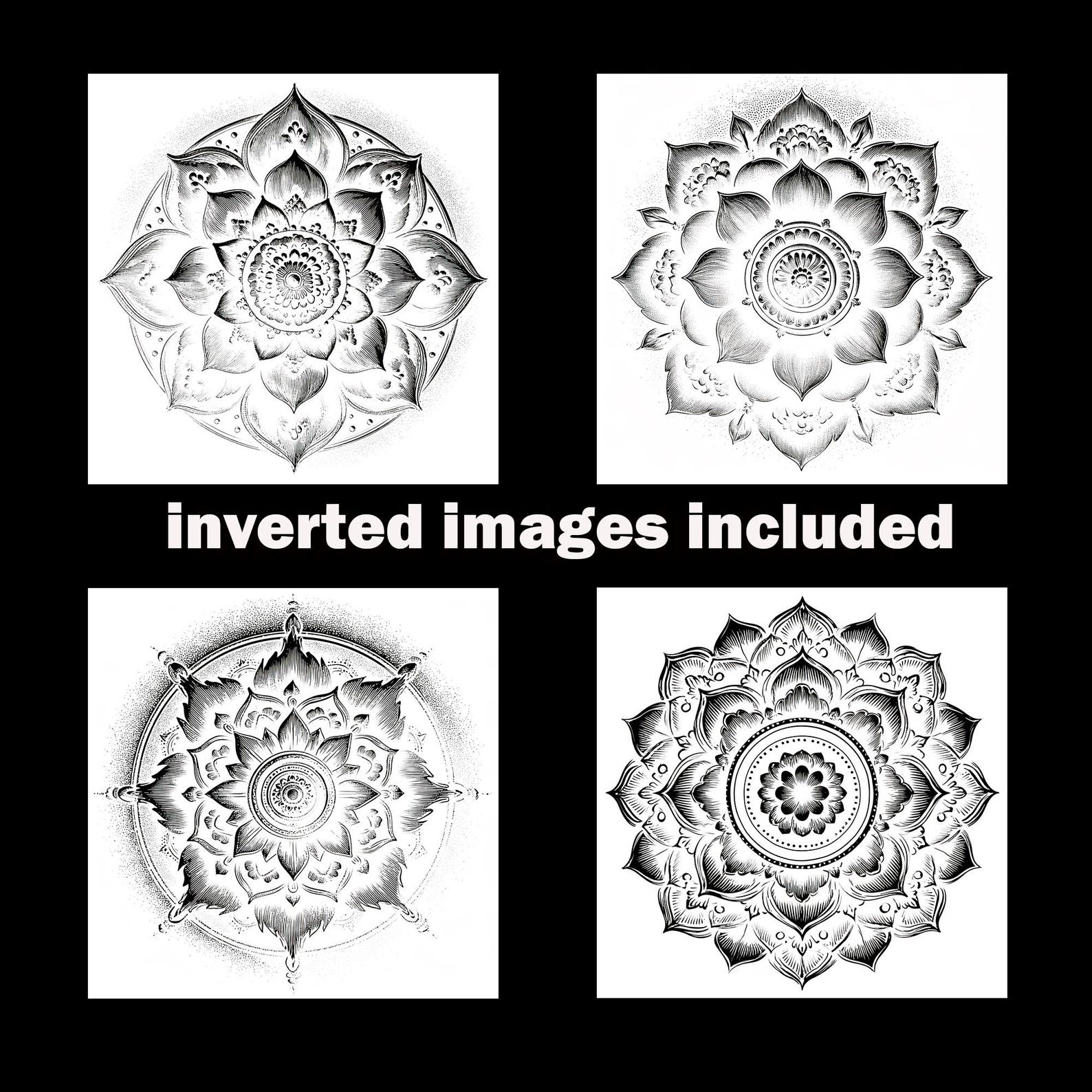Mandala Flower Slate PNG Slate Laser Burn Bundle, Engrave File, Slate ...