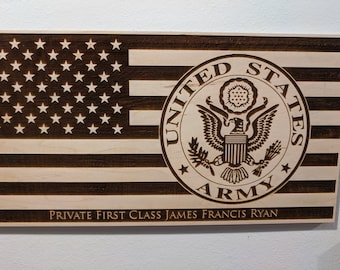 Laser Engraved American Flag - Etsy