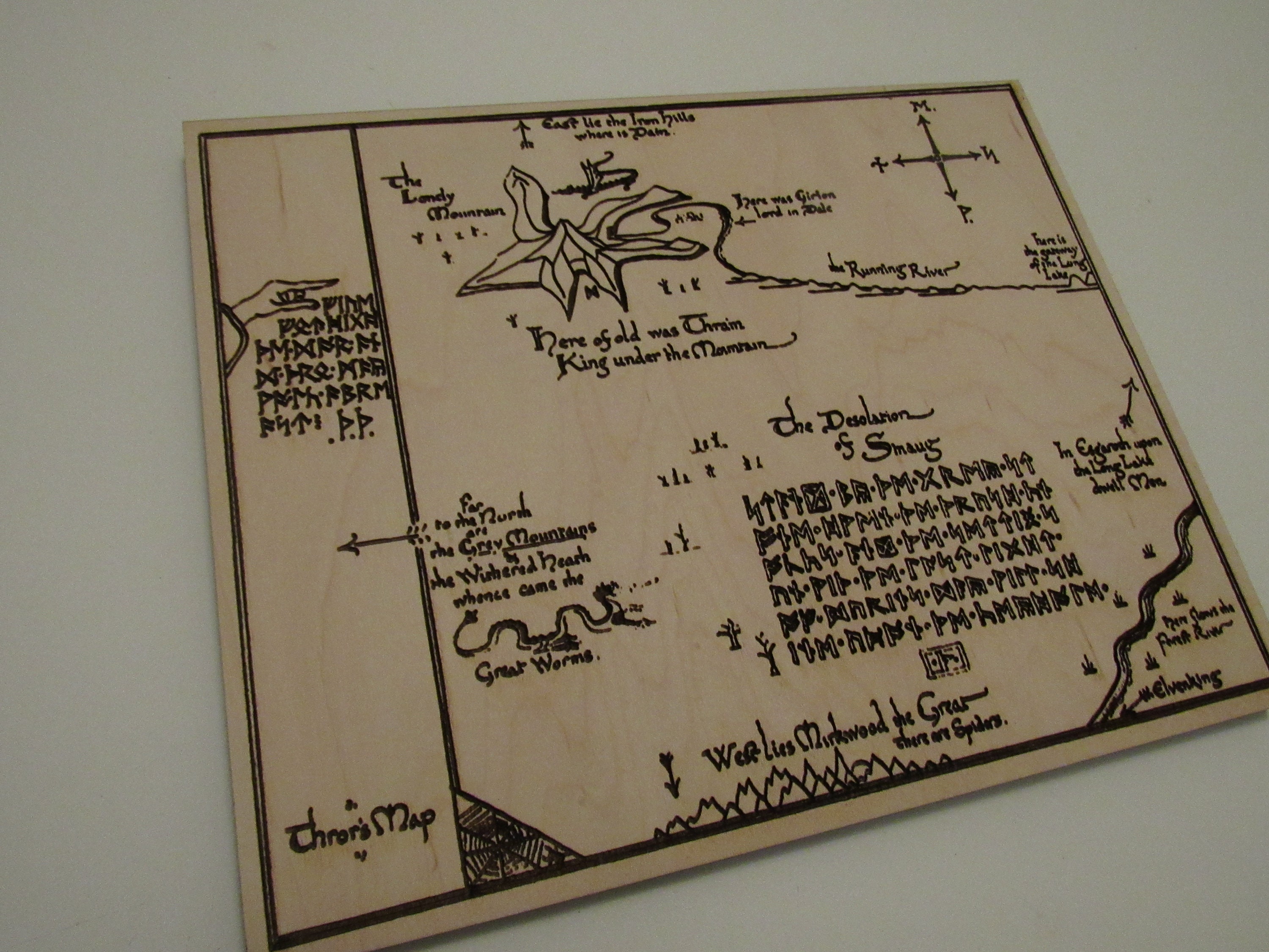 LOTR Lord of the Rings Map Hobbit Map Thror's Map - Etsy