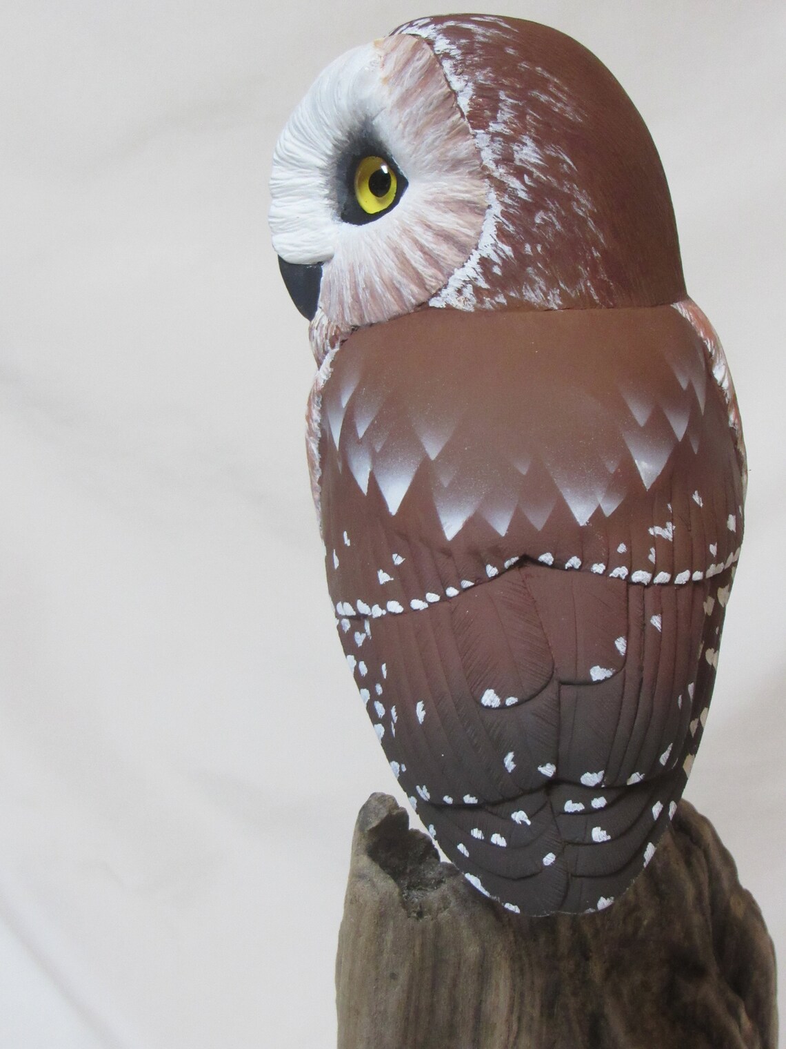 Life Size Saw-whet Owl Wood Carving Detailed Realistic Hand Painted ...