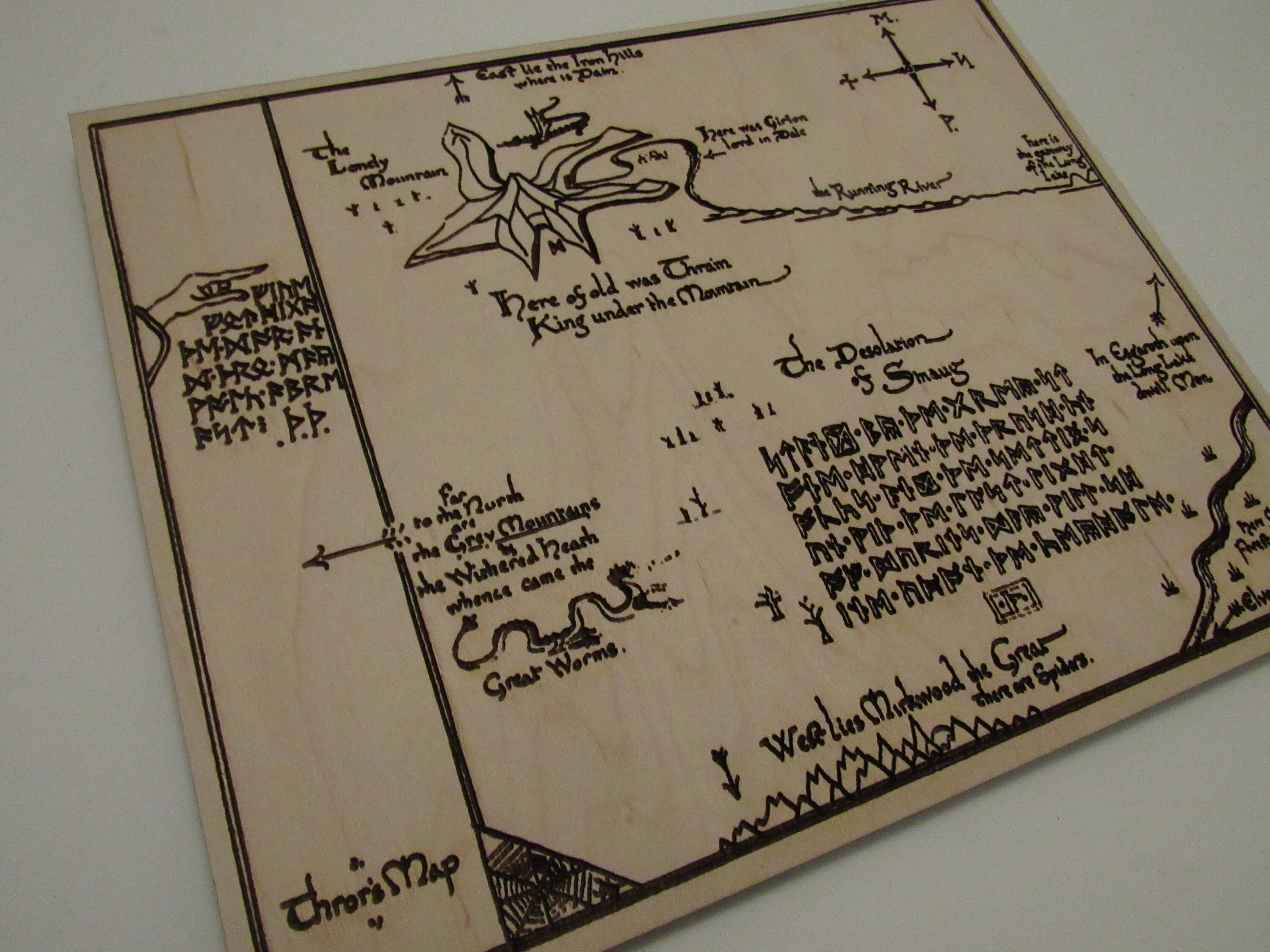 LOTR Lord of the Rings Map Hobbit Map Thror's Map - Etsy