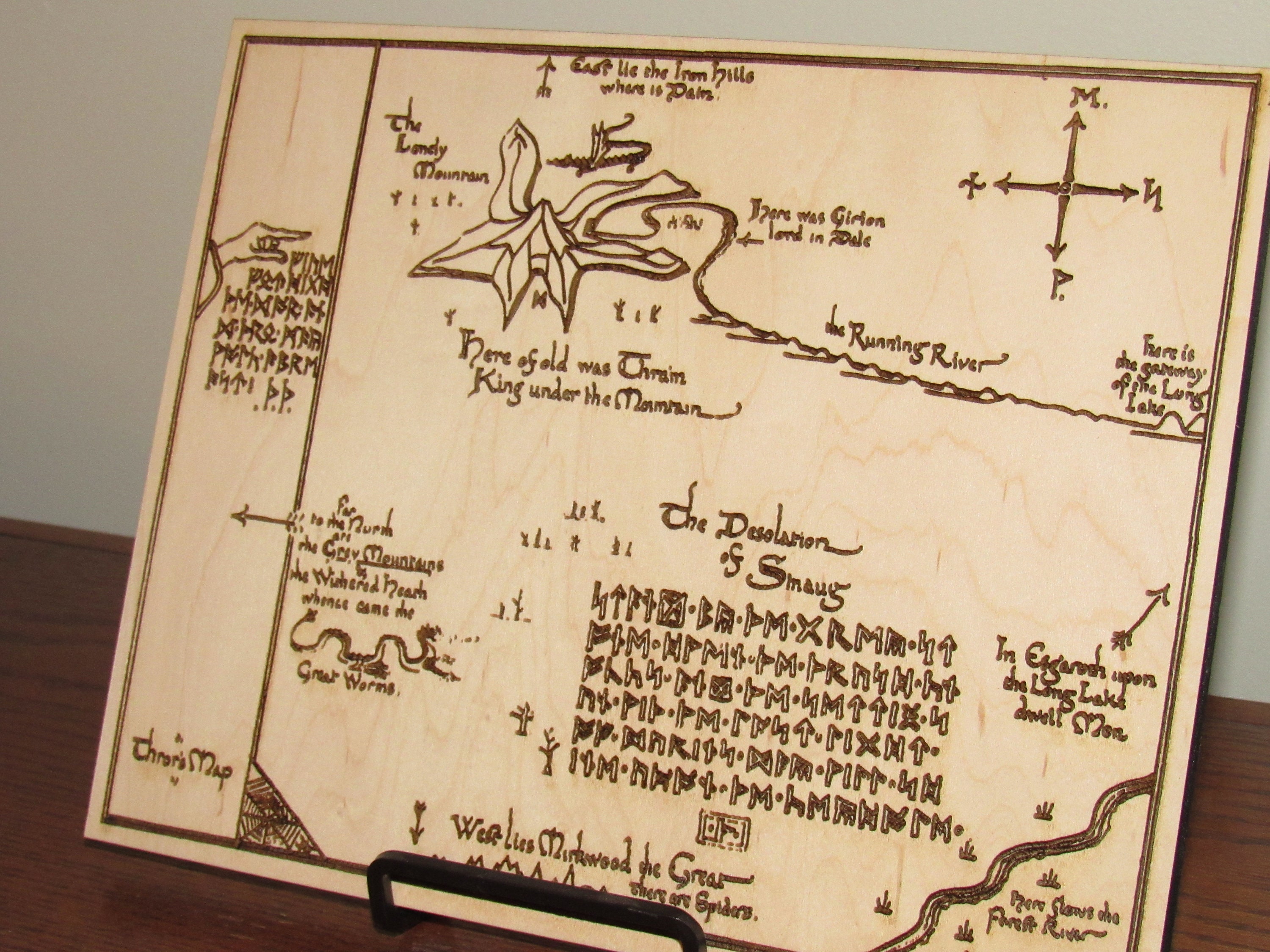 LOTR Lord of the Rings Map Hobbit Map Thror's Map - Etsy