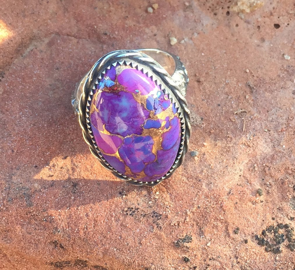 Mohave Turquoise Ring, Sterling Silver Ring, Kingman Mohave Turquoise ...