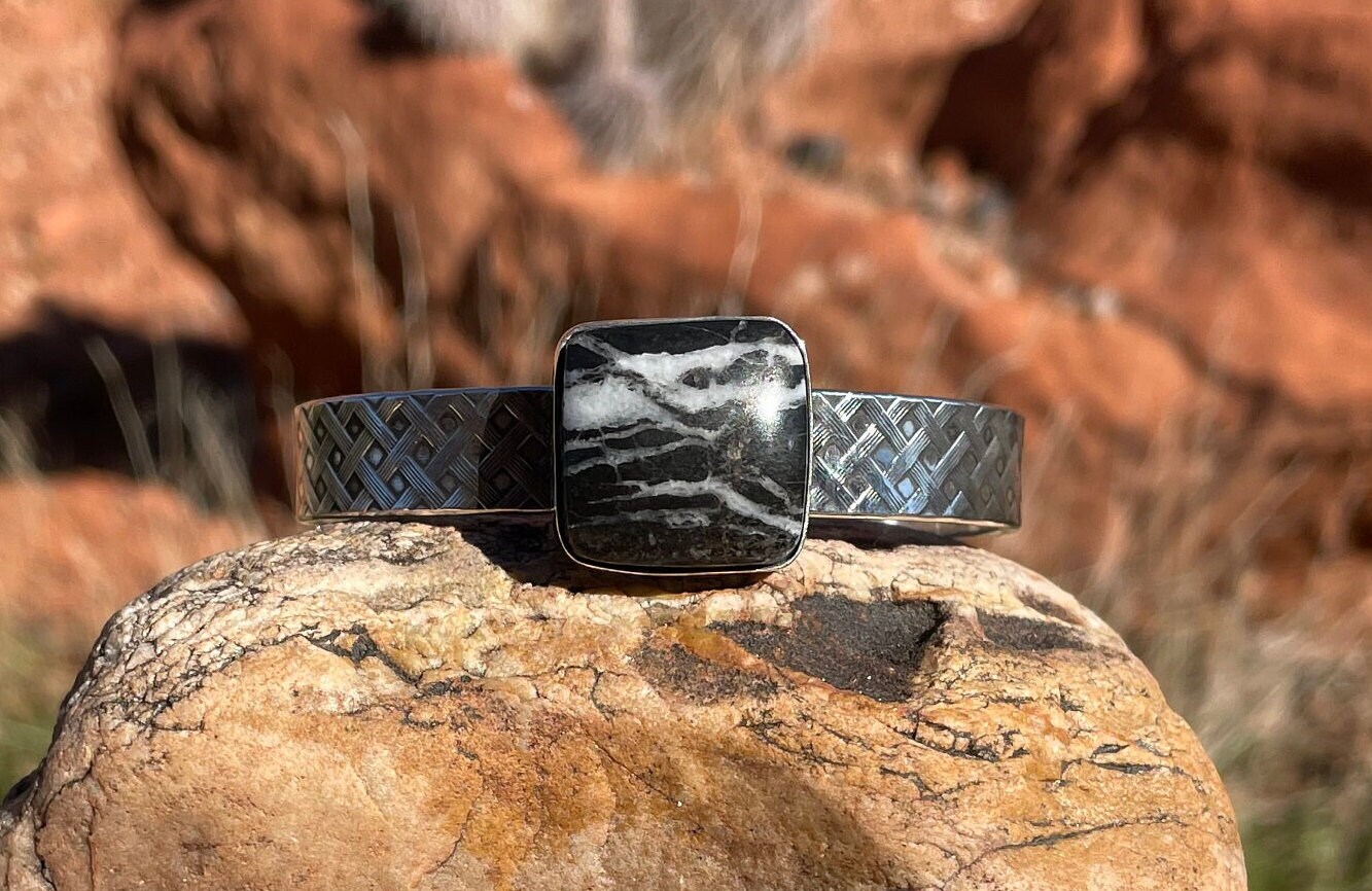 White Buffalo Cuff Bracelet, Natural White Buffalo Gemstone Bracelet ...