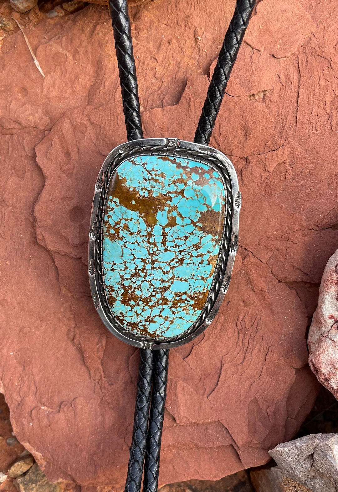 Turquoise Bolo Tie Custom Made Bolo Tie Sterling Silver 925 - Etsy