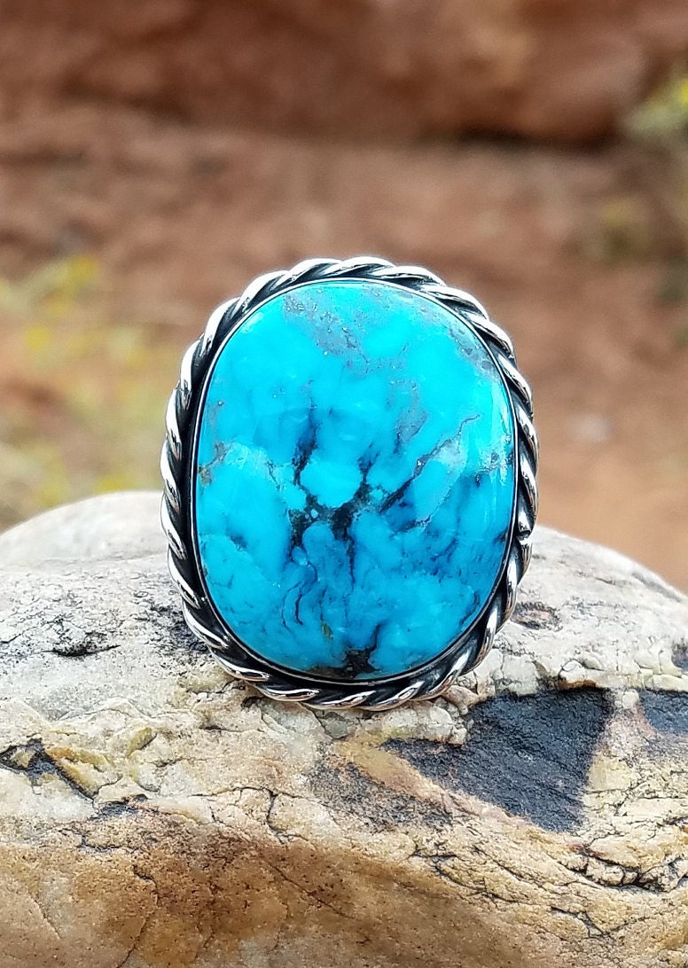 Smokey Kingman Turquoise, High grade Blue Turquoise, Sterling Silver ...