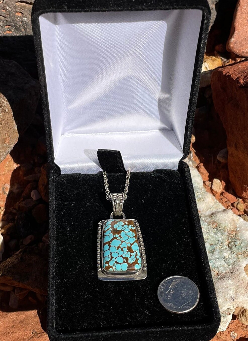 Spider web Turquois Necklace, High Grade Number Eight Turquoise Pendant ...