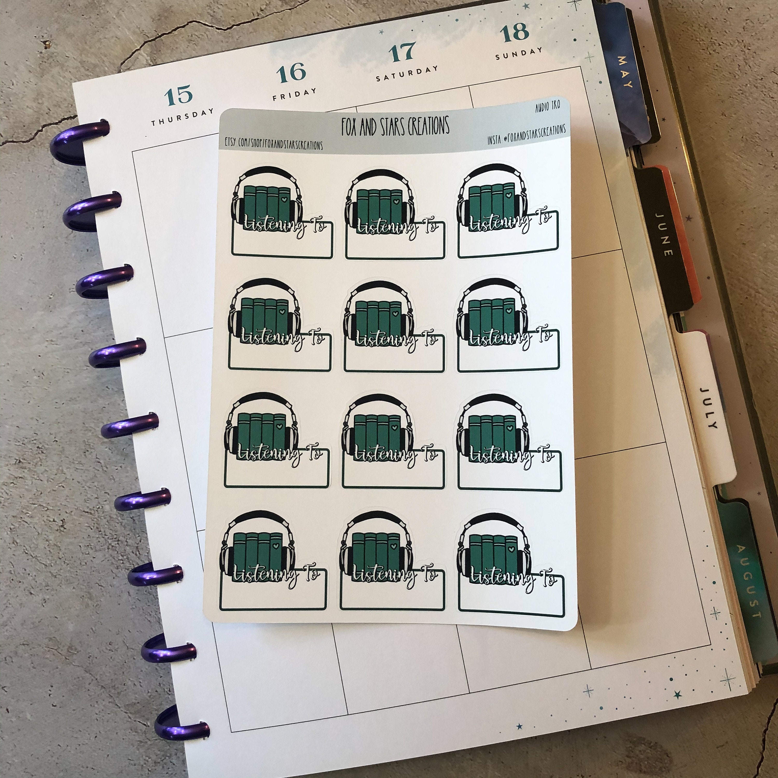 Audiobook Listening to Planner Sticker - Etsy