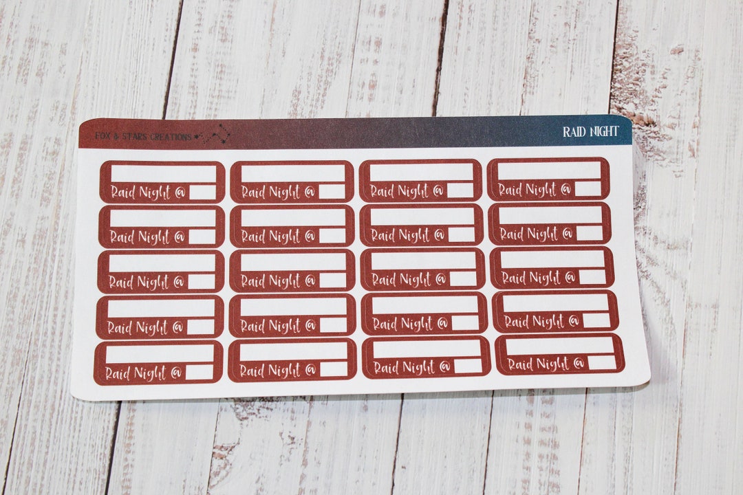 MMO Raid Night Planner Stickers. Warcraft Stickers - Etsy