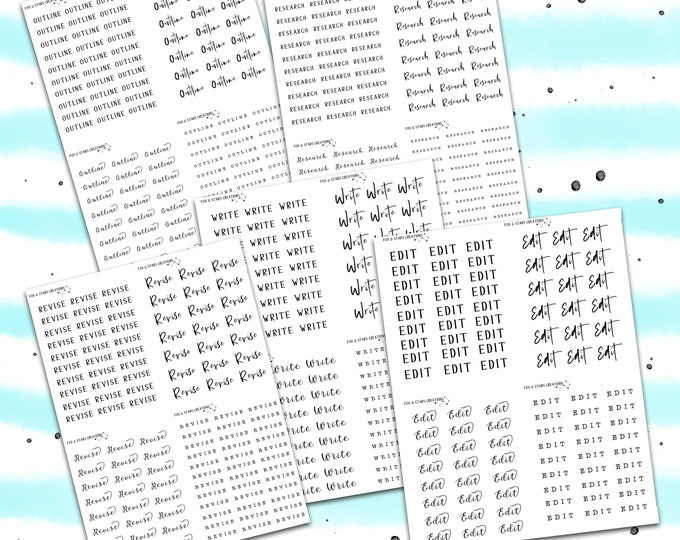 Writing Printable Stickers Bundle - Etsy