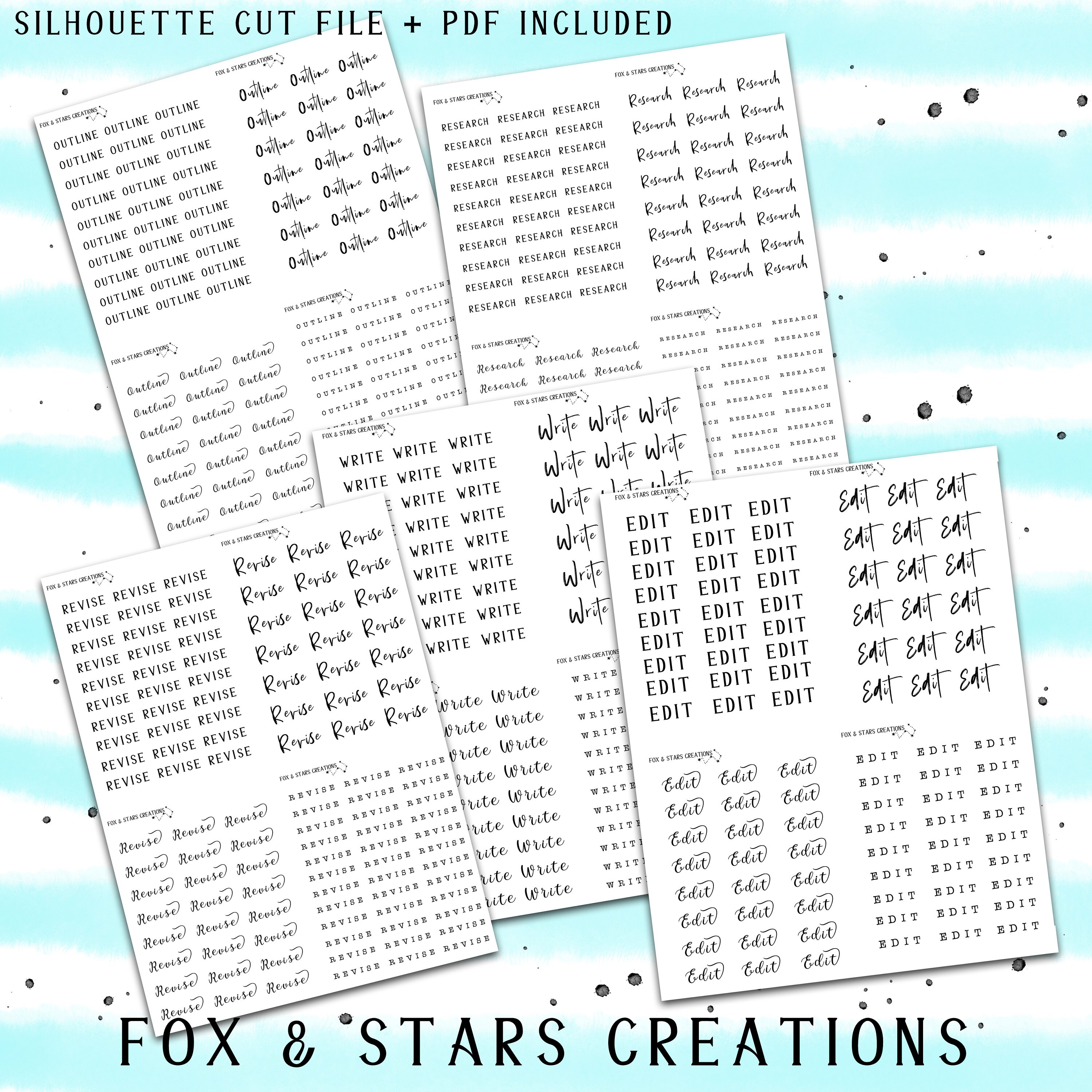 Writing Printable Stickers Bundle - Etsy