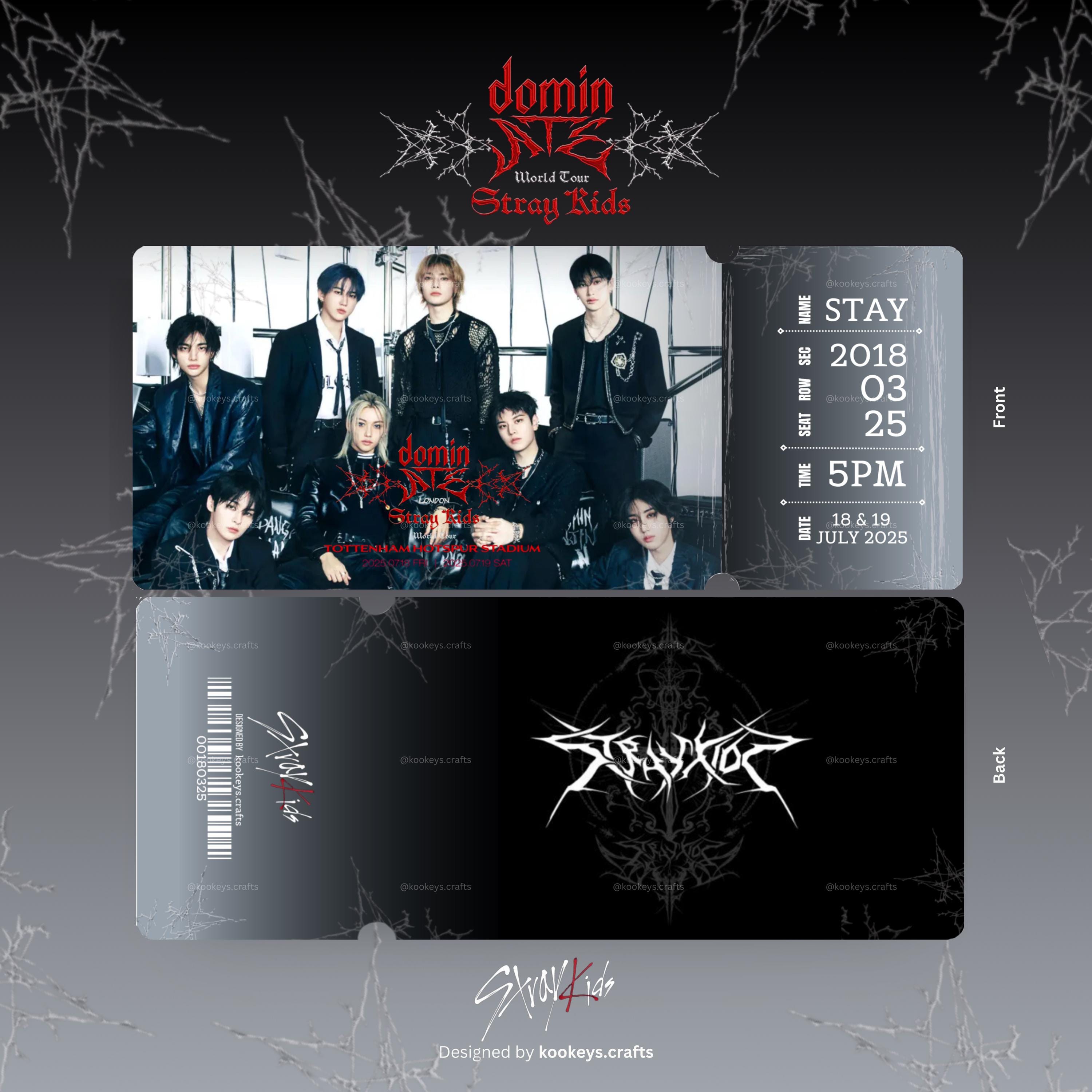Design C | Canva Stray Kids Dominate Tour Personalised Custom Mock ...