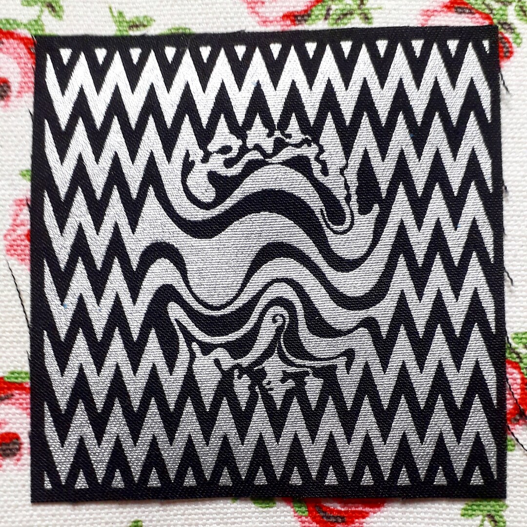 Silver Swirl Screen Print Fabric Back Patch - Etsy