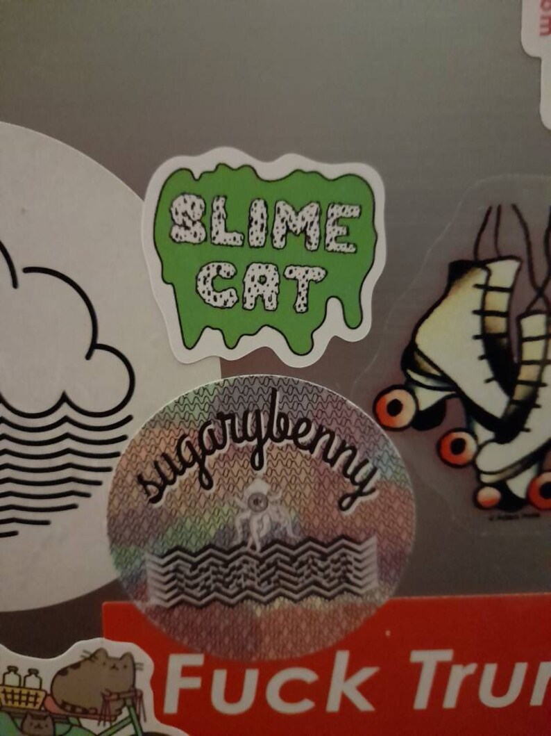 Slime Cat Sticker Sheet 5 Stickers A6 - Etsy