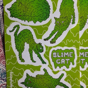 Slime Cat Sticker Sheet 5 Stickers A6 - Etsy