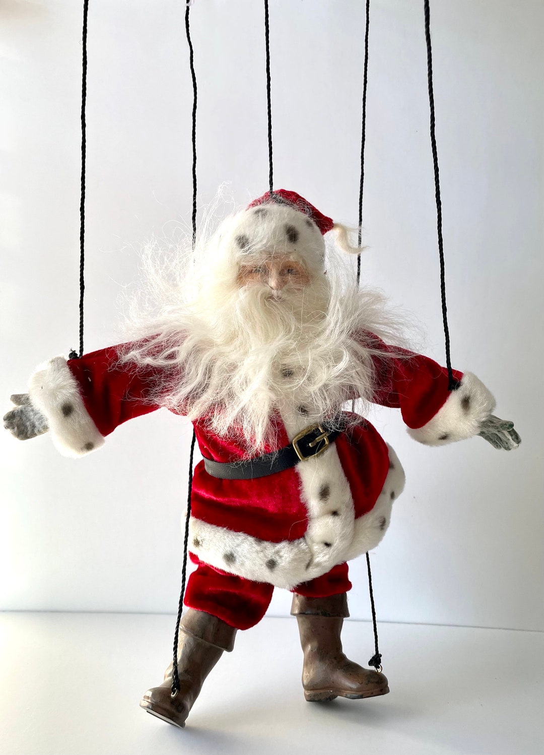 Vintage Santa, Santa Puppet, Santa Marionette, Vintage Christmas ...