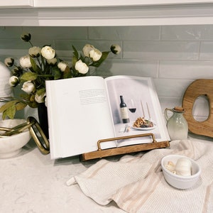 Cookbook Stand, Cook Book Stand, Cookbook Holder, Metal Handle Recipe ...