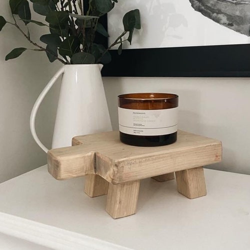 Mini Display Stool Wooden Decor Wooden Riser Brown - Etsy