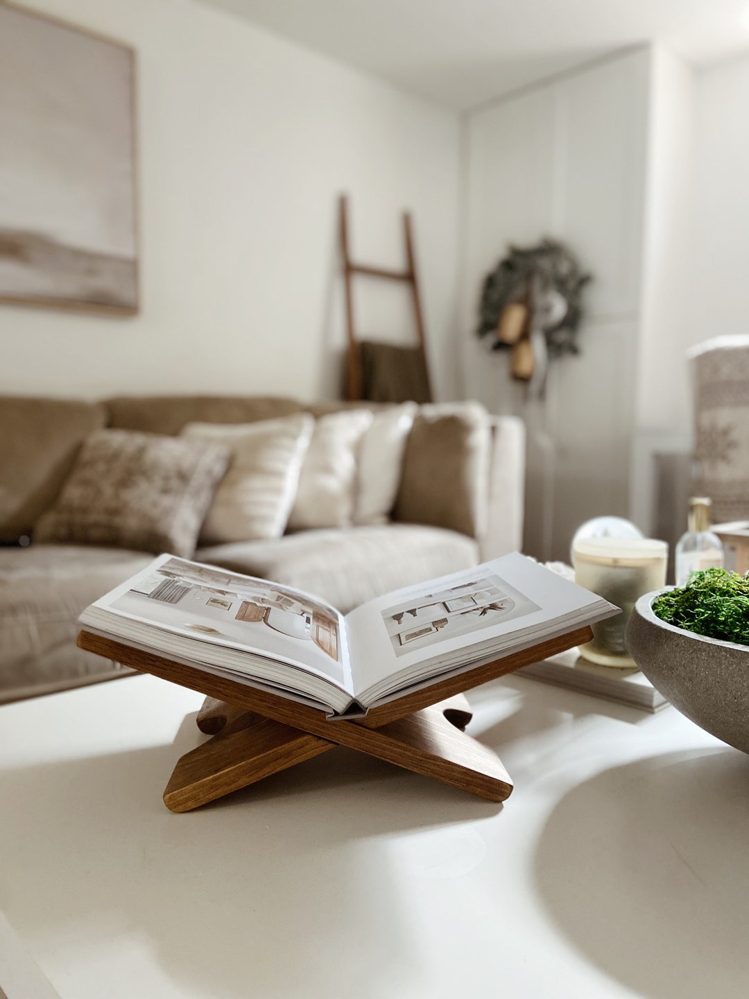 Open Book Display | Wood Book Display | Wood Book Stand | Recipe Book ...