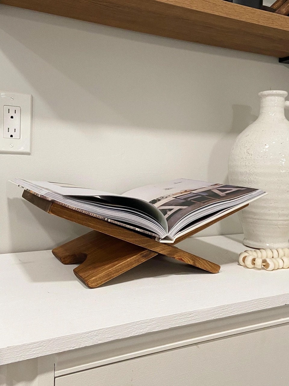 Open Book Display | Wood Book Display | Wood Book Stand | Recipe Book ...