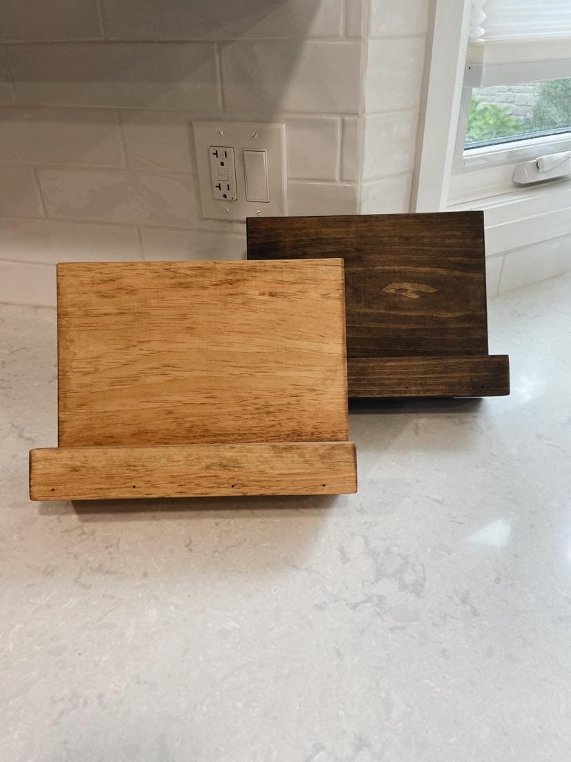 Rustic Dark Walnut Wooden Cookbook Stand Recipe Stand - Etsy Canada