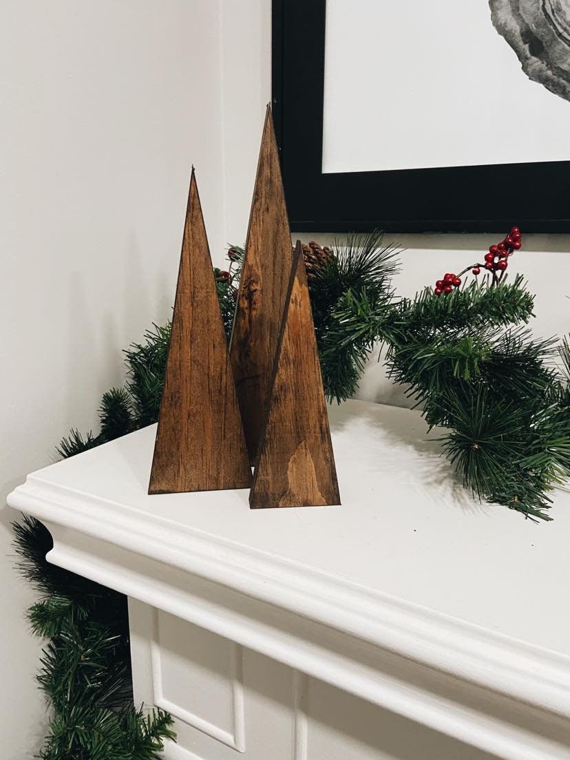 Mountain Christmas Set of 3 Mountain Mantal Decor Hygge | Etsy Canada