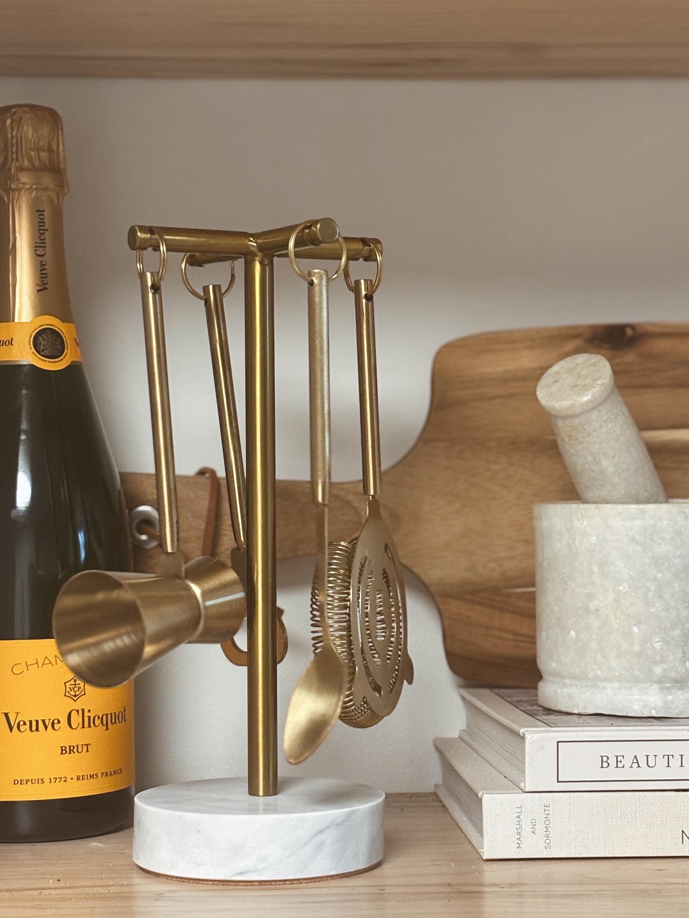 Bar Tools Set With Stand, Marble Base | Bartender Kit for Homemade ...
