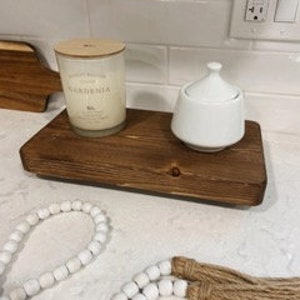 White-washed Counter Wooden Tray | Rectangle Wooden Riser Stand | Wood ...