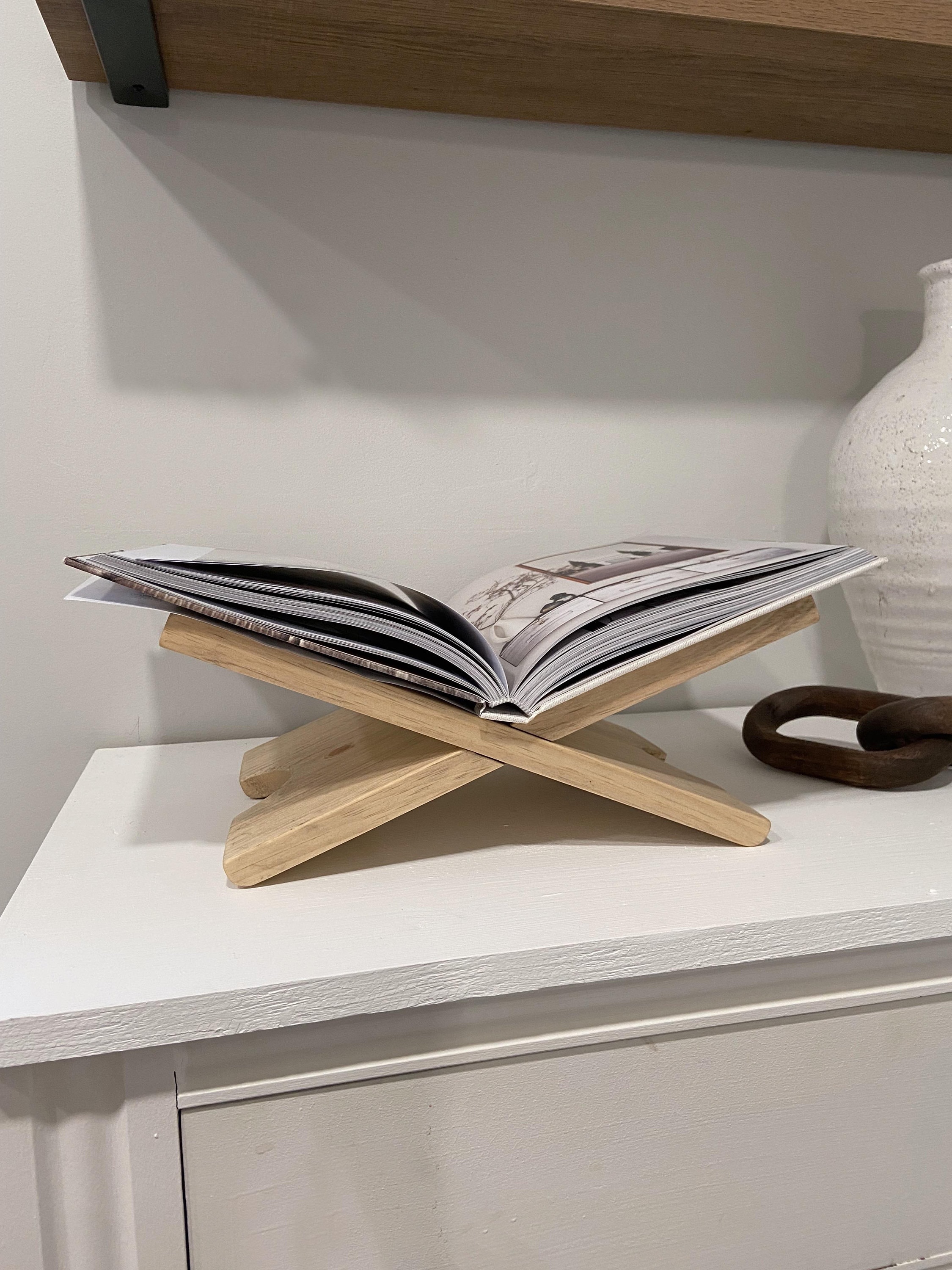 Open Book Display | Wood Book Display | Wood Book Stand | Recipe Book ...