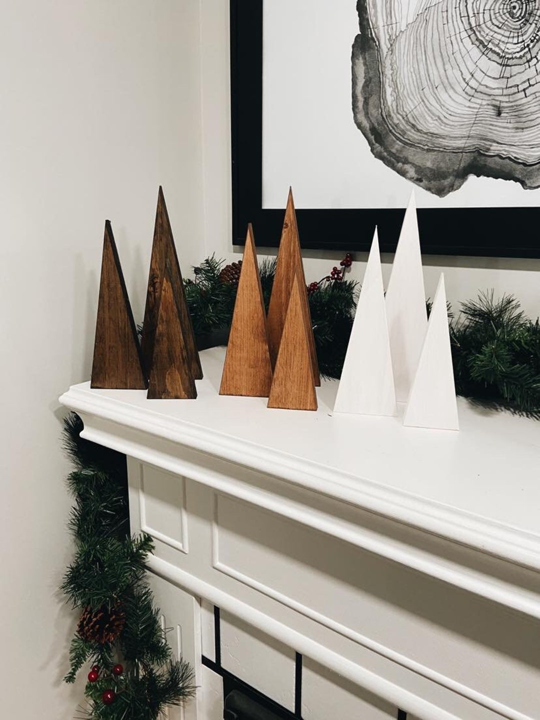 Mountain Christmas Set of 3 | Mountain Mantal Decor | Hygge Style ...