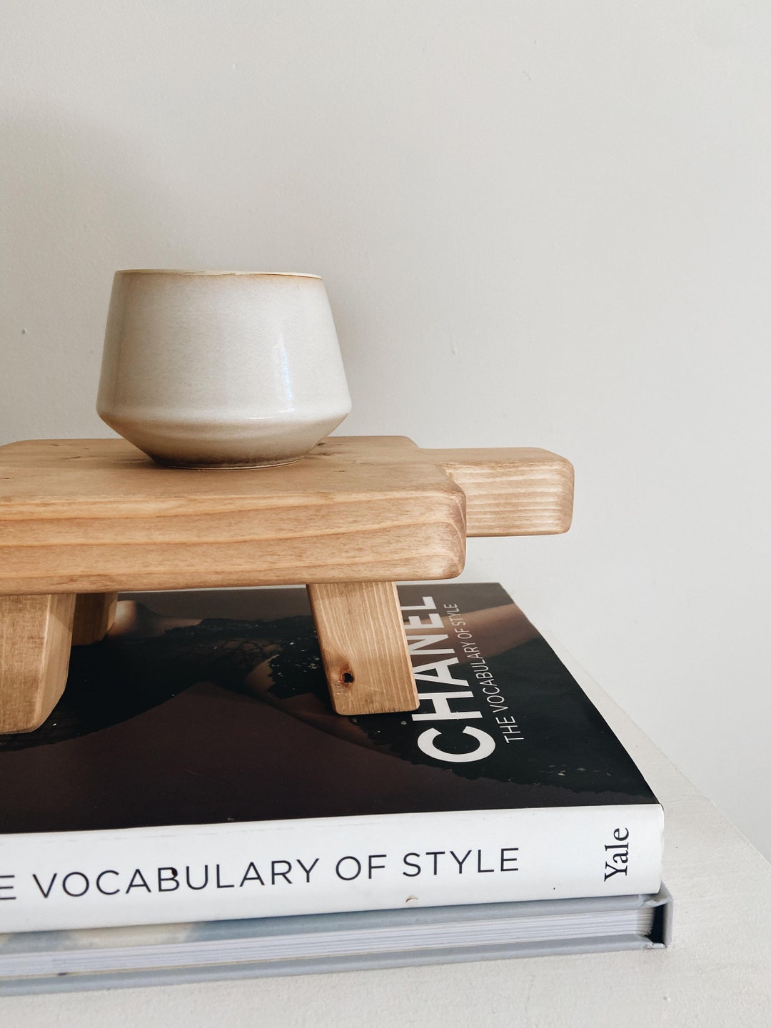 Wooden Pedestal With Handle | Mini Display Stool | Wooden Riser | Decor ...