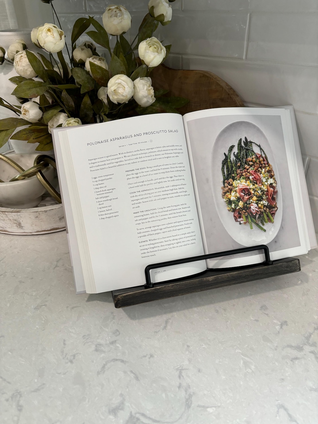 Cookbook Stand, Cook Book Stand, Cookbook Holder, Metal Handle Recipe ...