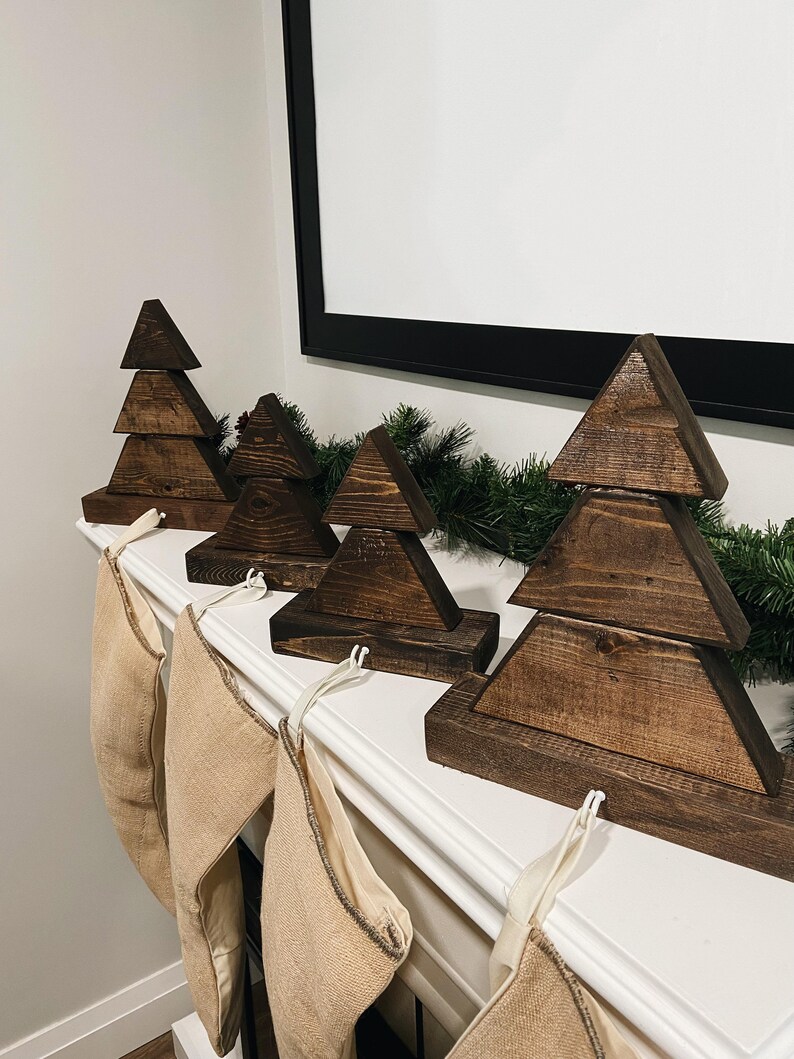 Dark Walnut Rustic Stocking Holder Stocking Home Decor - Etsy