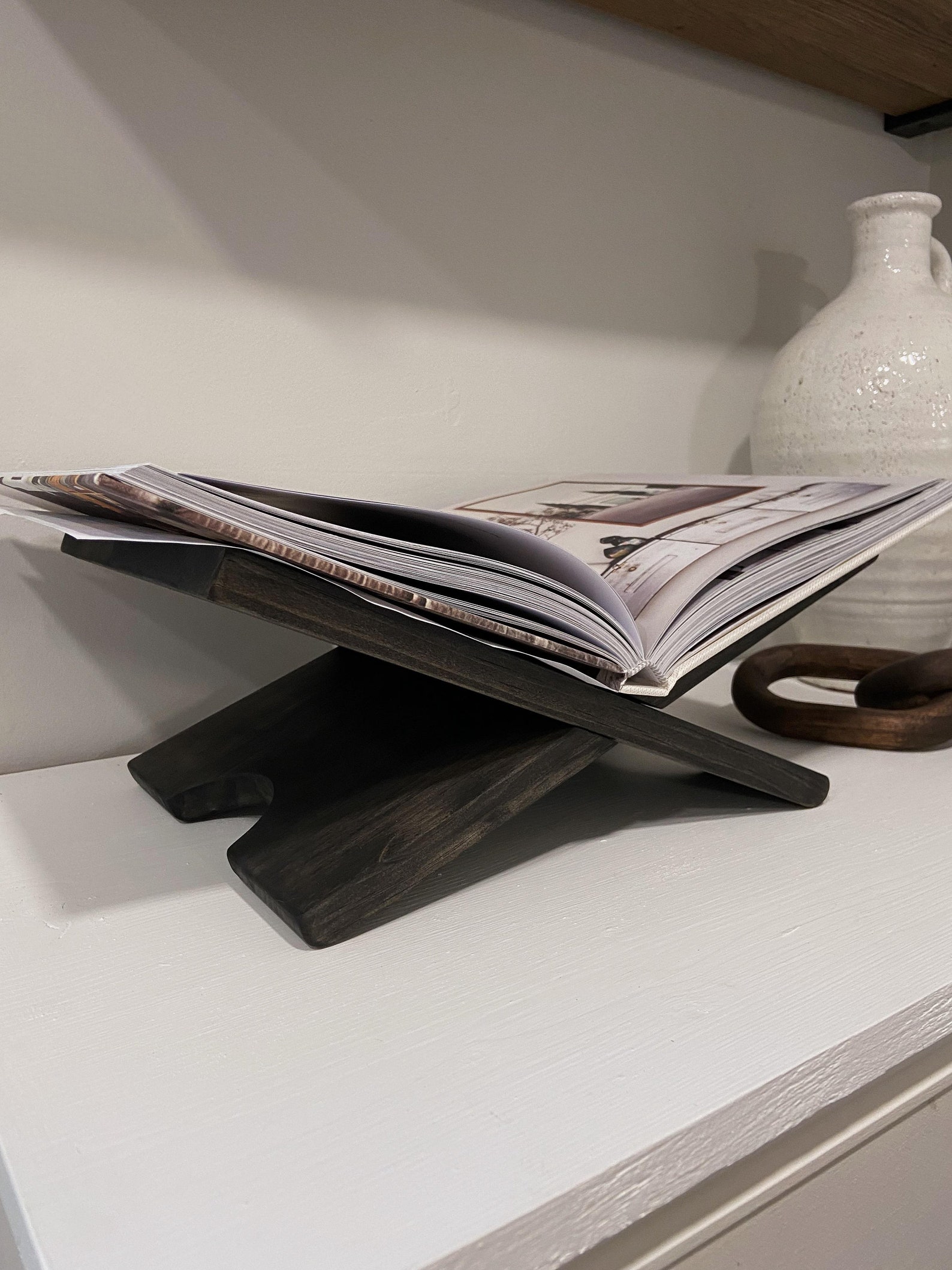 Open Book Display | Wood Book Display | Wood Book Stand | Recipe Book ...
