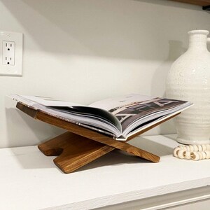 Open Book Display | Wood Book Display | Wood Book Stand | Recipe Book ...
