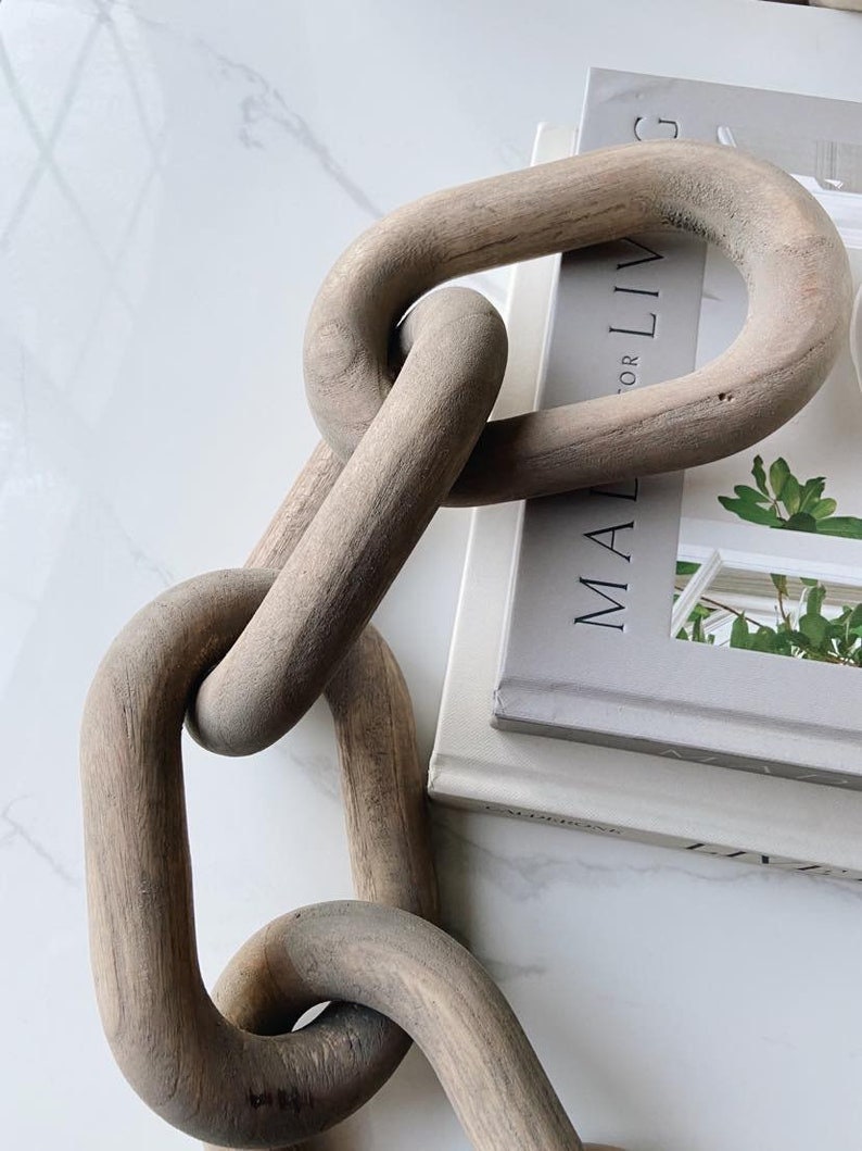 Natural Wood Chain Link Five Link Hand Carved Wood Chain | Etsy