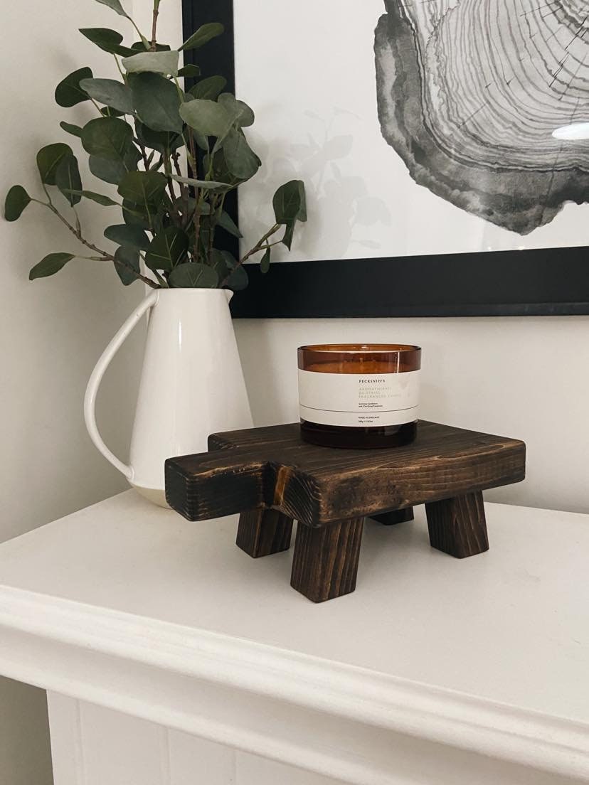 Dark Walnut Mini Display Stool Wooden Riser Wooden Decor - Etsy