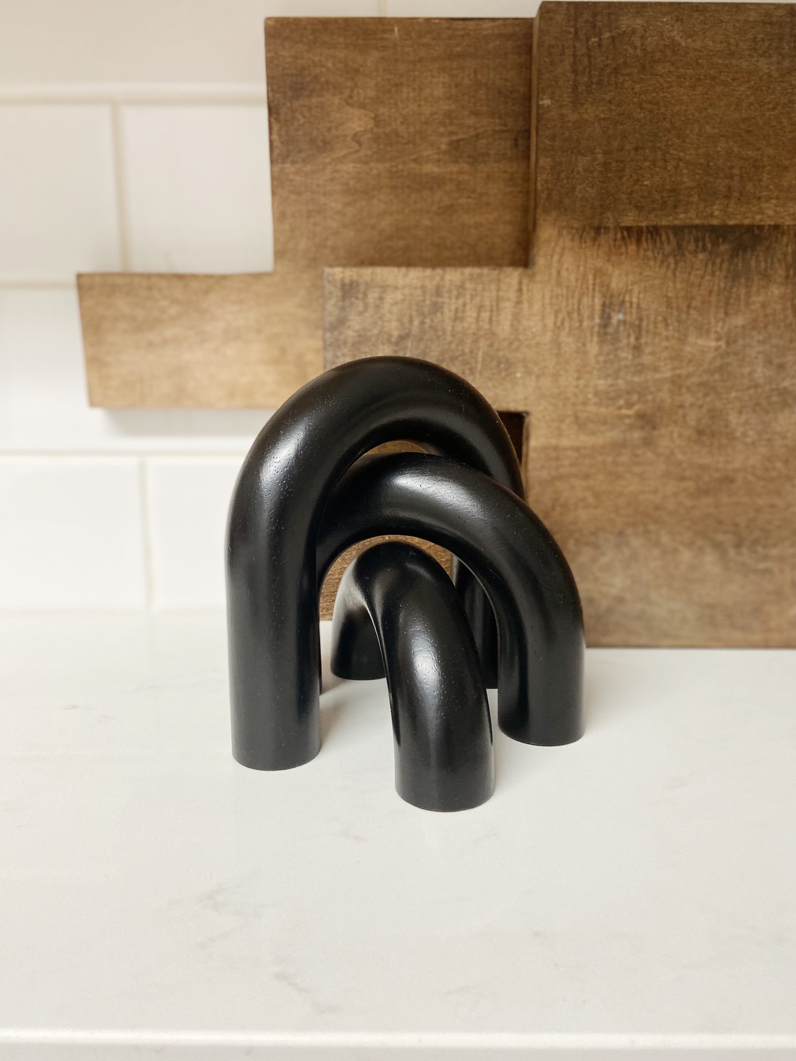 Decorative Wood Arch Object | Set of 3 Arch Sculpture Set | Handmade ...