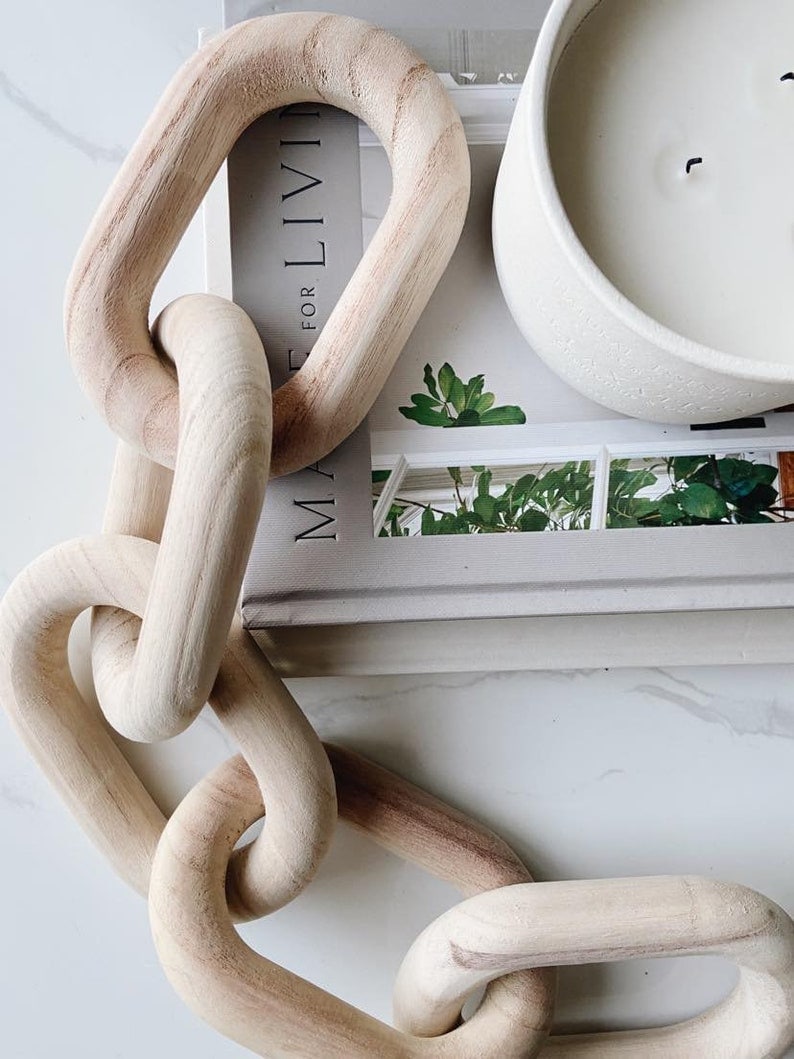 Natural Wood Chain Link Five Link Hand Carved Wood Chain | Etsy