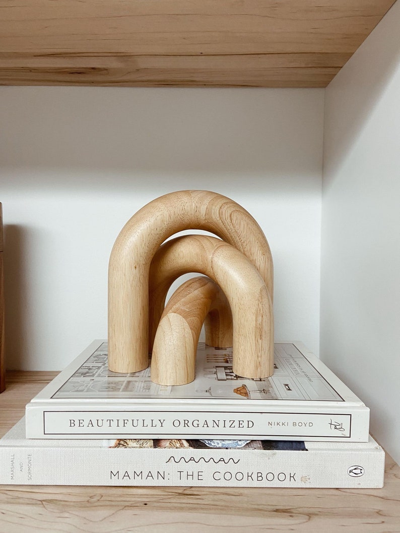 Decorative Wood Arch Object | Set of 3 Arch Sculpture Set | Handmade ...