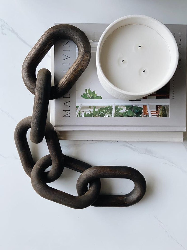 Natural Wood Chain Link Five Link Hand Carved Wood Chain | Etsy