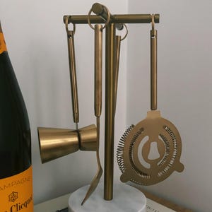 Bar Tools Set With Stand, Marble Base | Bartender Kit for Homemade ...