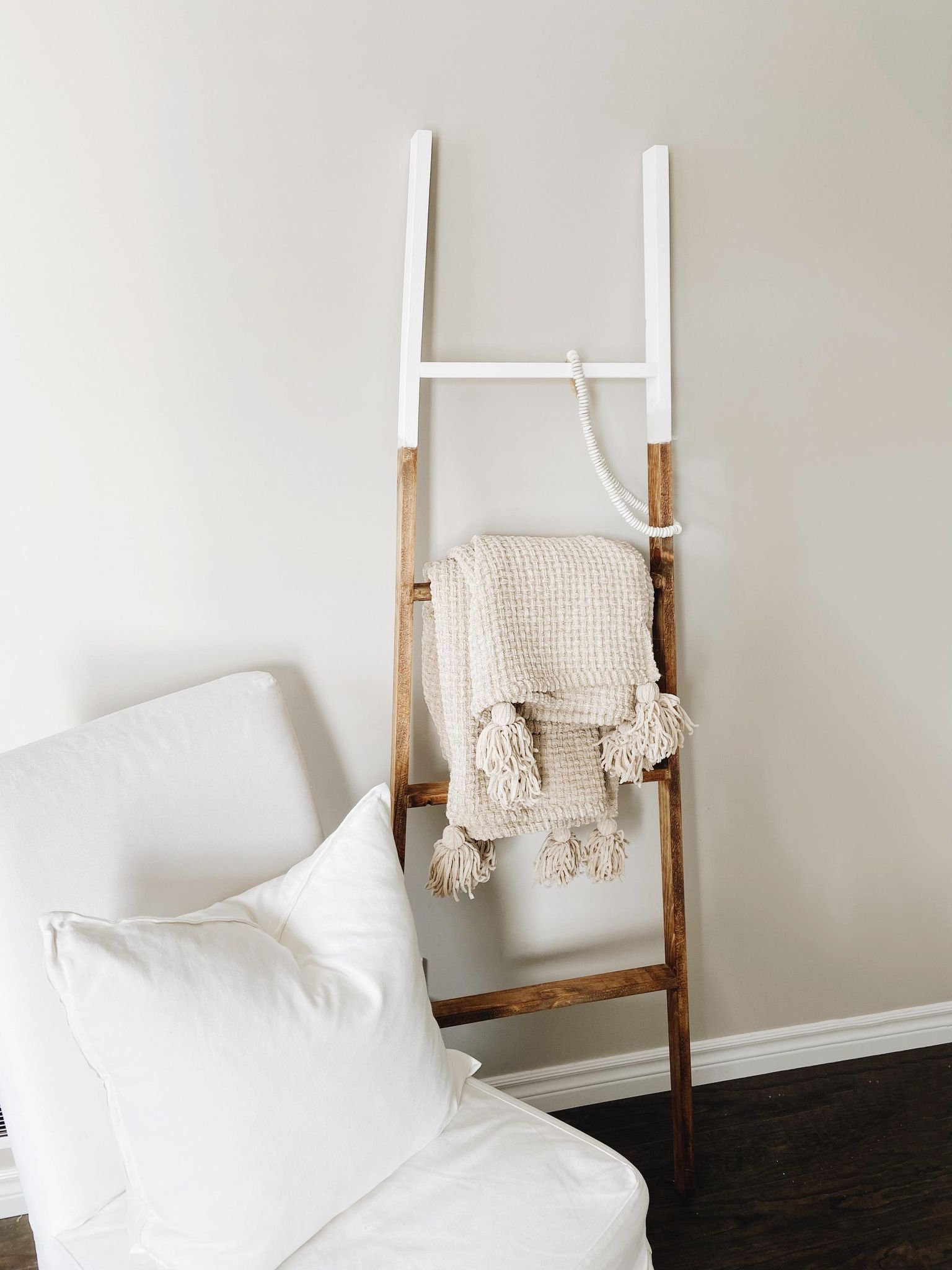 LOCAL ONLY Blanket Ladder | Rustic Towel Ladder Rack | Two Toned ...