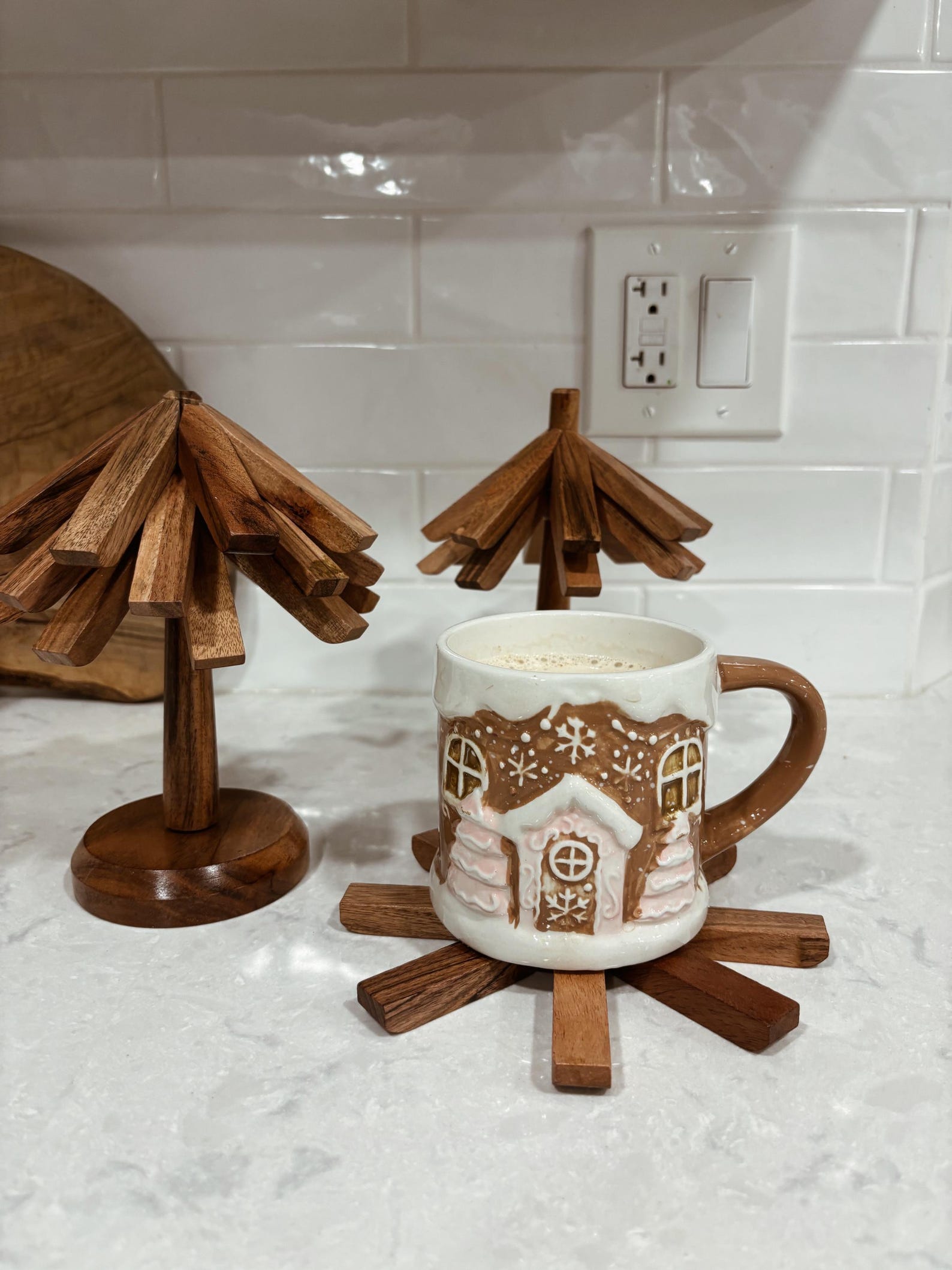 4pc Wooden Tree Art Coasters | Heat-resistant Wood Stand | Anti-scald ...