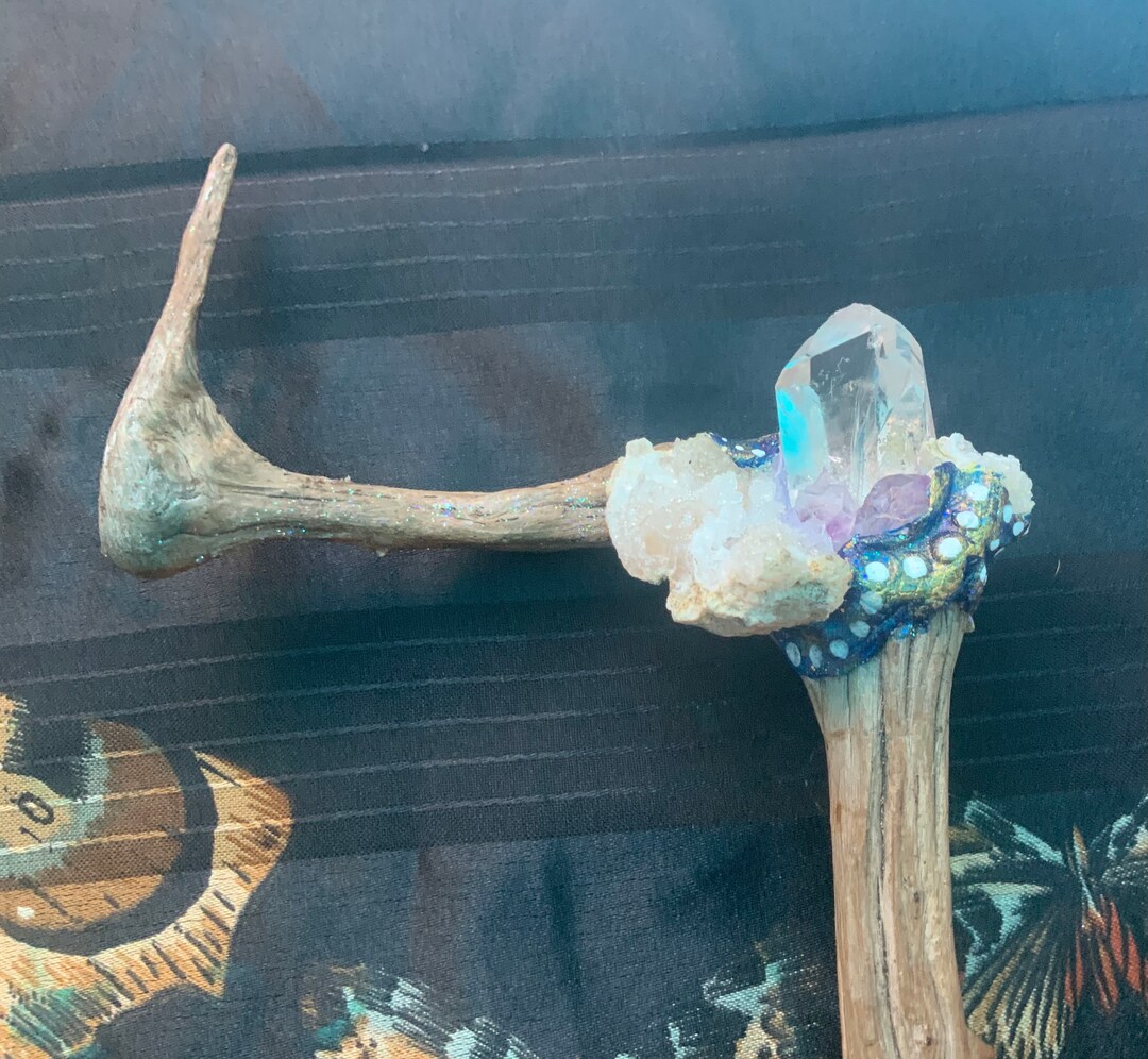 Wand, Quartz Crystal Wand, Quartz Crystal, Magic Wand, Ceremonial Wand ...