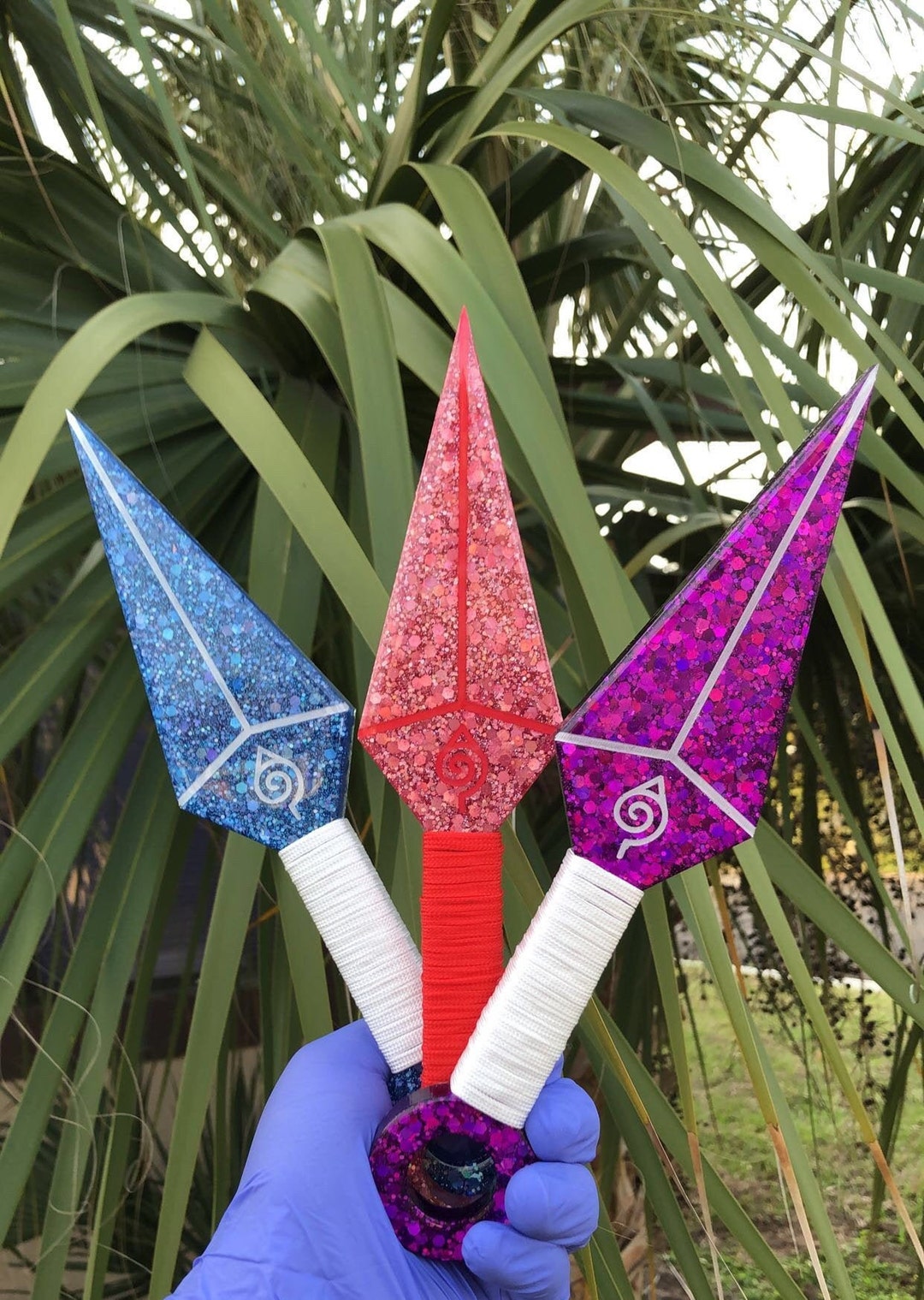10 Kunai made to Order Sparkle Resin Kunai, Anime Kunai, Anime Gift ...