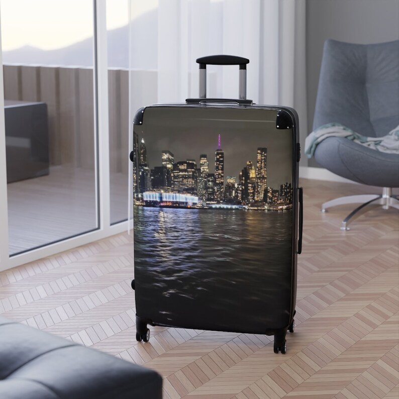 Suitcases - Nighttime City on a Boat - Etsy