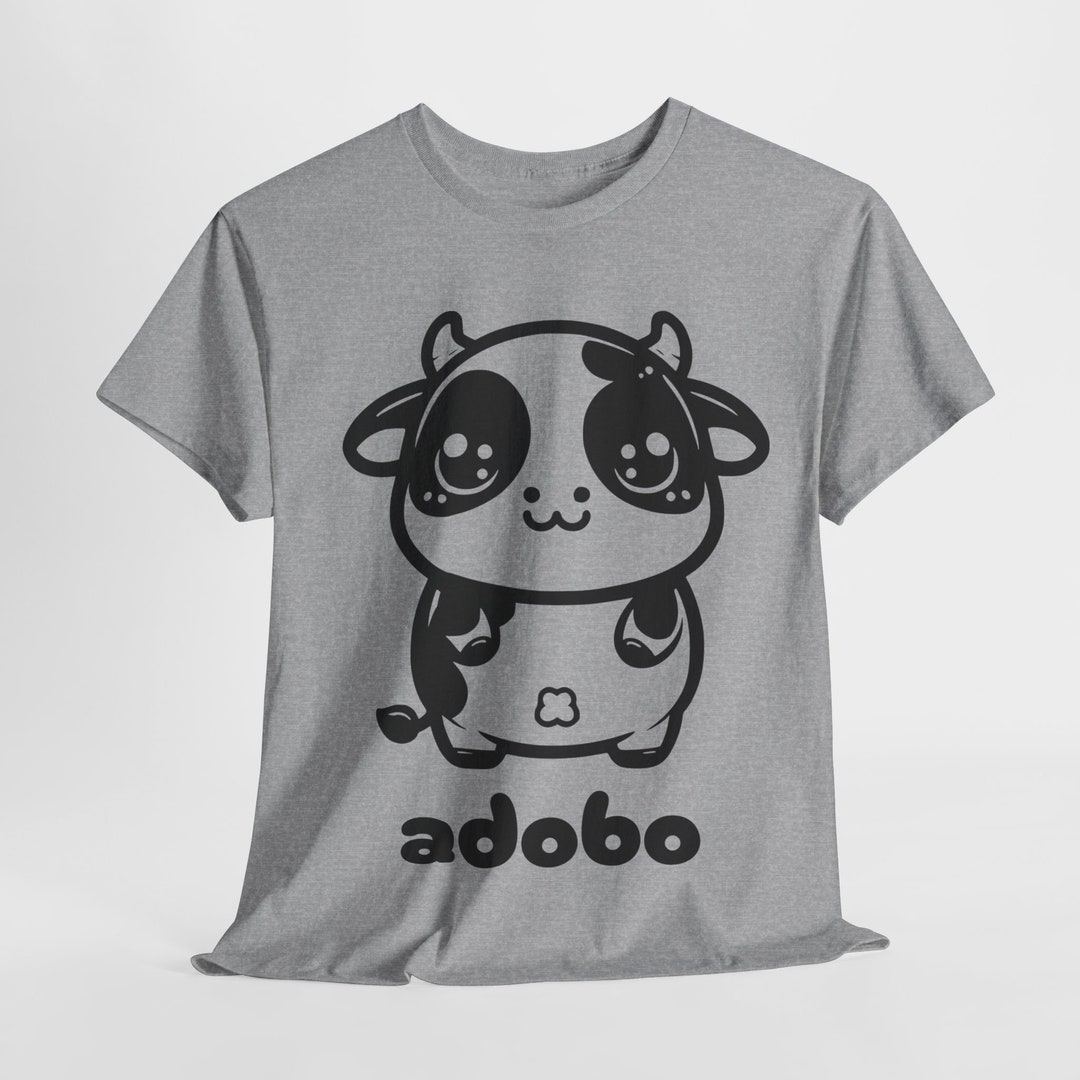 Cute Cow Adobo T-shirt Fun Filipino Cuisine Themed Gray Tee Perfect ...