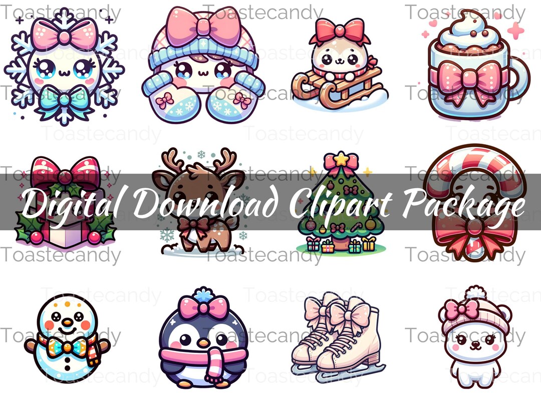 Cute Winter Clipart Bundle - Adorable Snowman Character, Snowflake ...
