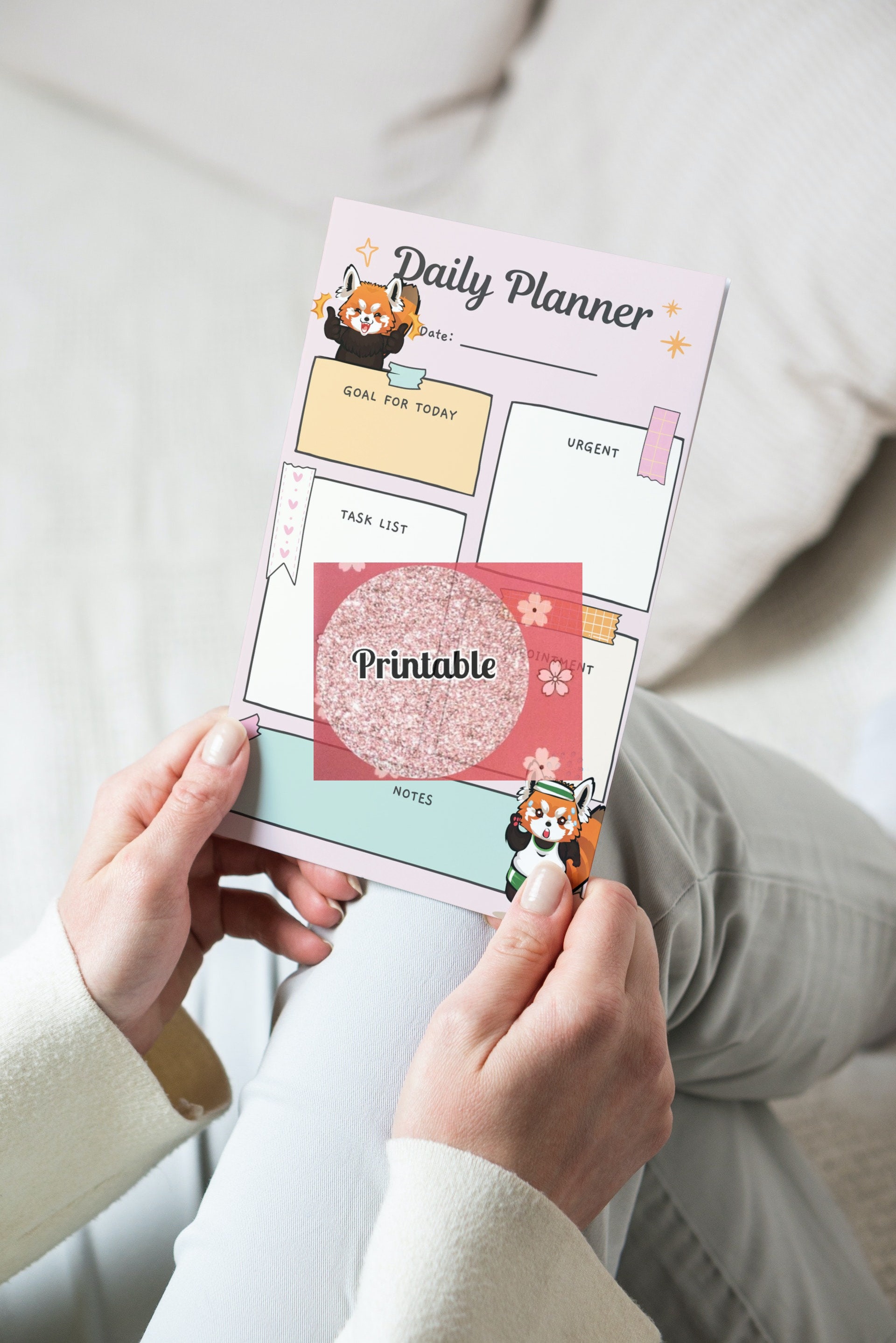 Red Panda Printable Planner Digital Download - Etsy